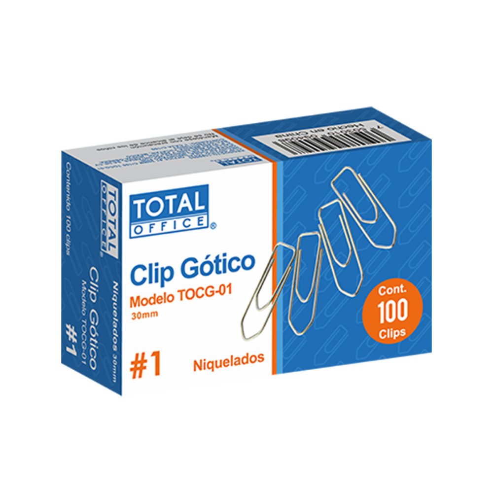 CLIP GOTICO #1 30MM C/100 TOTAL OFFICE TOCG-01 – Total Office